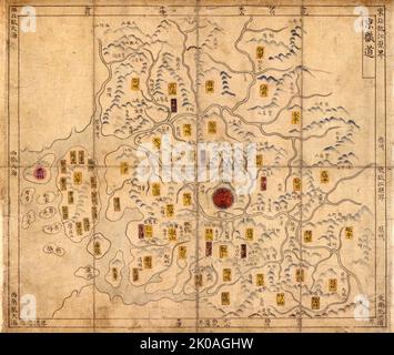 Choson, Map of Joseon Era Korea. Circa 1750 - 1800 Stock Photo - Alamy