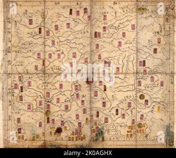 Choson, Map of Joseon Era Korea. Circa 1750 - 1800 Stock Photo - Alamy