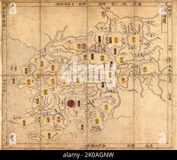 Choson, Map of Joseon Era Korea. Circa 1750 - 1800 Stock Photo - Alamy