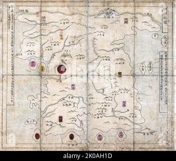 Choson, Map of Joseon Era Korea. Circa 1750 - 1800 Stock Photo - Alamy