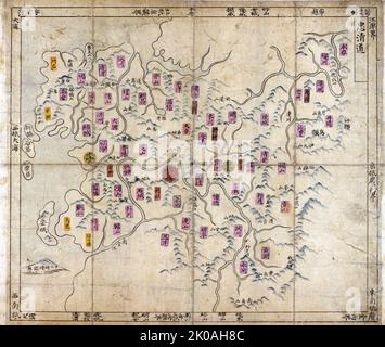 Choson, Map of Joseon Era Korea. Circa 1750 - 1800 Stock Photo - Alamy