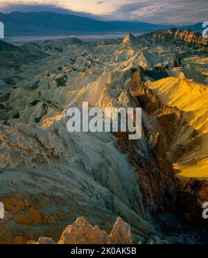 Dusk, Manly Peak, Golden Canyon, Death Valley National Park, California ...