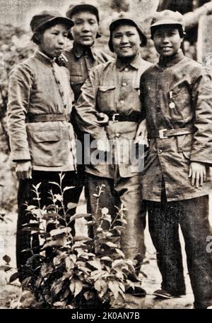 Chinese communist Red Army soldiers during the Civil War, c1949. The ...