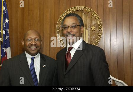 Secretary Alphonso Jackson with NAACP President Bruce Gordon ...