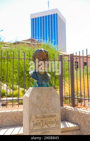 John F. Kennedy, statue, bust inTucson, Arizona ,United States. City of ...