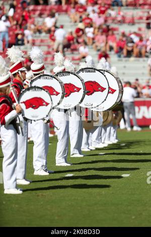 The Line. 10th Sep, 2022. Razorback offensive lineman Dalton Wagner #78 ...