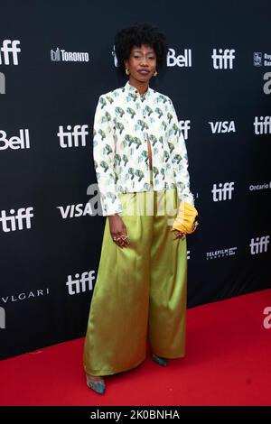 Shaina West attends the premiere of "The Woman King" at Roy Thomson ...