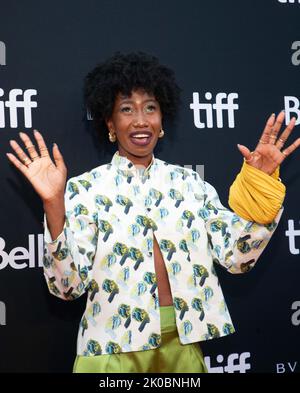 Shaina West attends the premiere of "The Woman King" at Roy Thomson ...