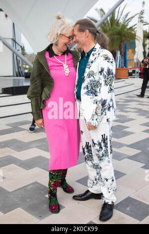 Katrine Lihn und Frank Zimmermann bei der Fotoprobe zum Theaterstück ...