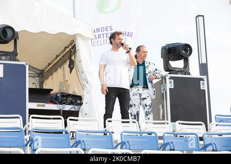 Nicolai Tegeler und Frank Zimmermann bei der Fotoprobe zum Theaterstück ...