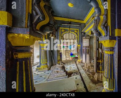 10 05 2018 Stone Nandi at Old shiva temple of 1879 AD at Thakurdwar ...