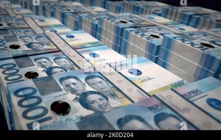 Philippines money Philippine Peso money pack 3d illustration. PHP ...