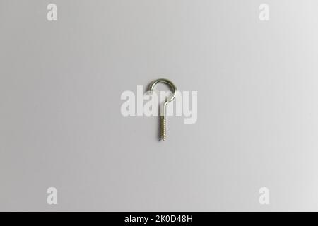 Open eyebolt hook with screw on isolated white background Stock Photo ...