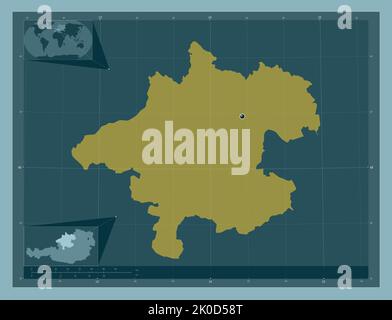 Oberosterreich, state of Austria. Solid color shape. Corner auxiliary ...