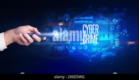 hand holding wireless peripheral, cyber security concept Stock Photo ...