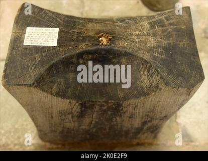 A 15th century English public execution block used to decapitate ...