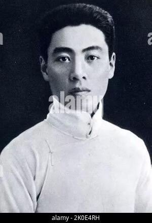 A portrait of the young Zhou Enlai (1898 - 1976), first Premier of the ...