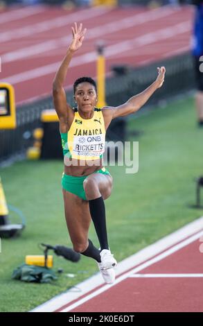 Shanieka Ricketts of Jamaica competing in the women’s triple jump at ...