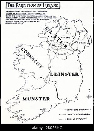 map showing the northern ireland republic of ireland border at ...