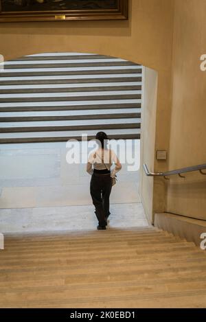 Gallery visitor, Louvre Museum, the world's most-visited museum, and a ...