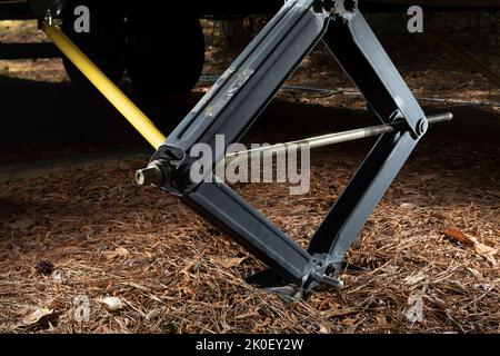 Outrigger extended on a camping trailer Stock Photo - Alamy