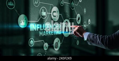Influencer Social marketing concept. Business Internet Technology Stock ...