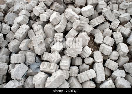 heap of cobblestones background, paving stone building material at ...