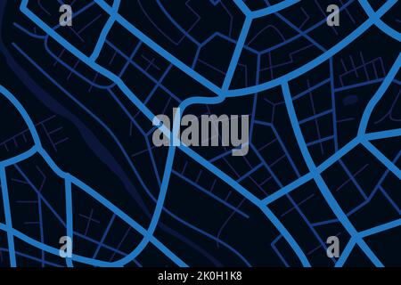 Aerial clean top view of the city map with street and river, Blank ...