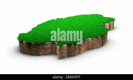 A 3D illustration of the Qatar Map soil land geology cross section ...