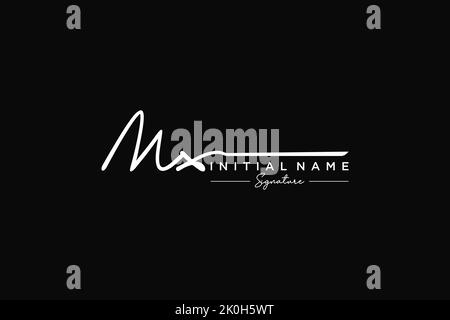 MX signature logo template vector. Hand drawn Calligraphy lettering ...