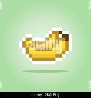 Banana pixels. Vector illustration of 8 bit game assets Stock Vector ...
