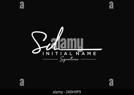 SD signature logo template vector. Hand drawn Calligraphy lettering ...