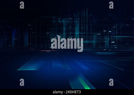 Graphical abstract digital data center with binary code, digital technologies concept. 3d ...