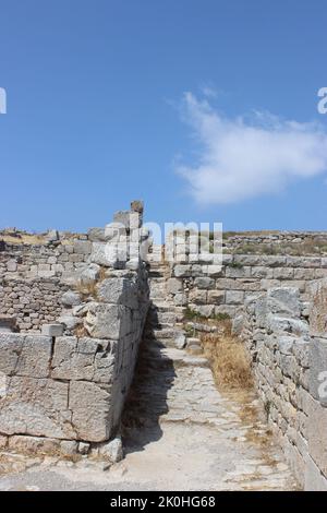 Archaeological site Ancient Thera on the island of Santorini in the ...