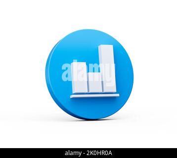 Graph icon isolated on 3d blue round button abstract illustration Stock ...