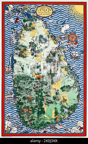 Map of Ceylon Stock Photo - Alamy