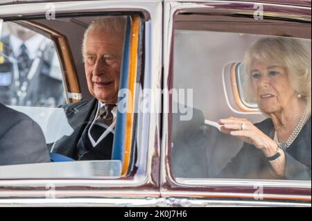 King Charles III leaves after the official opening of the South Wales ...