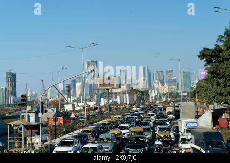 Dramatic view of Mumbai skyline, at Haji Ali signal Mumbai, Bombay ...