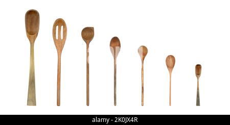 Topview of Set Cooking Wooden Utensils on Table Background Stock Photo ...