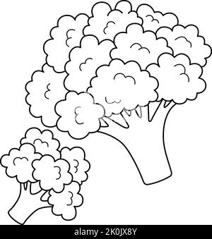 Broccoli Vegetable Coloring Page Illustration Stock Vector Image & Art ...