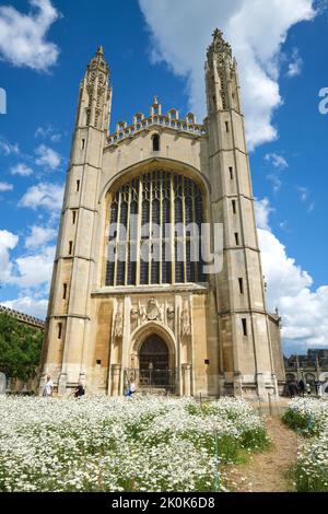 The tall, looming, front stone entrance of the Gothic style King's ...