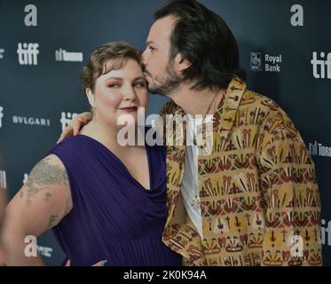 Luis Felber and Lena Dunham attend the "Catherine Called Birdy" UK ...