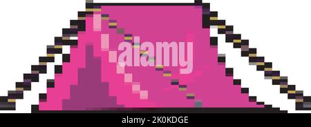 Camping tent pixel art. 8 bit Tourist tent isolated. pixelated Vector ...