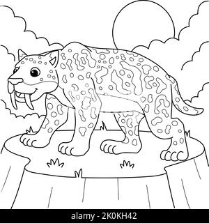 Saber Toothed cat vector illustration Stock Vector Image & Art - Alamy