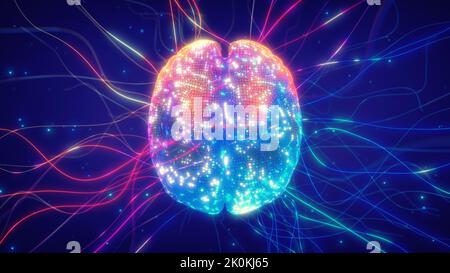 Digital brain connections spreading out. Artificial intelligence and ...