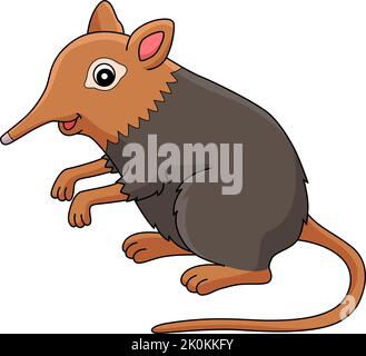 Elephant Shrew Animal Colored Cartoon Illustration Stock Vector Image ...