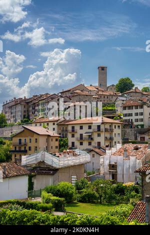 Exterior of historic buildings of Feltre, Belluno province, Veneto ...