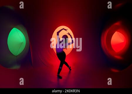 London, UK. 12th September 2022. Visitors enjoy the vivid labyrinthine ...
