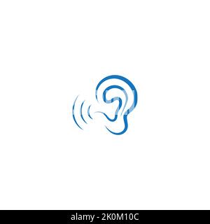 Drawing of ear and sound waves, vector illustration Stock Vector Image ...