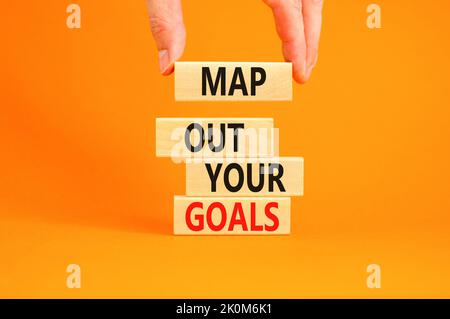 Support and map out your goals symbol. Concept words Map out your goals ...